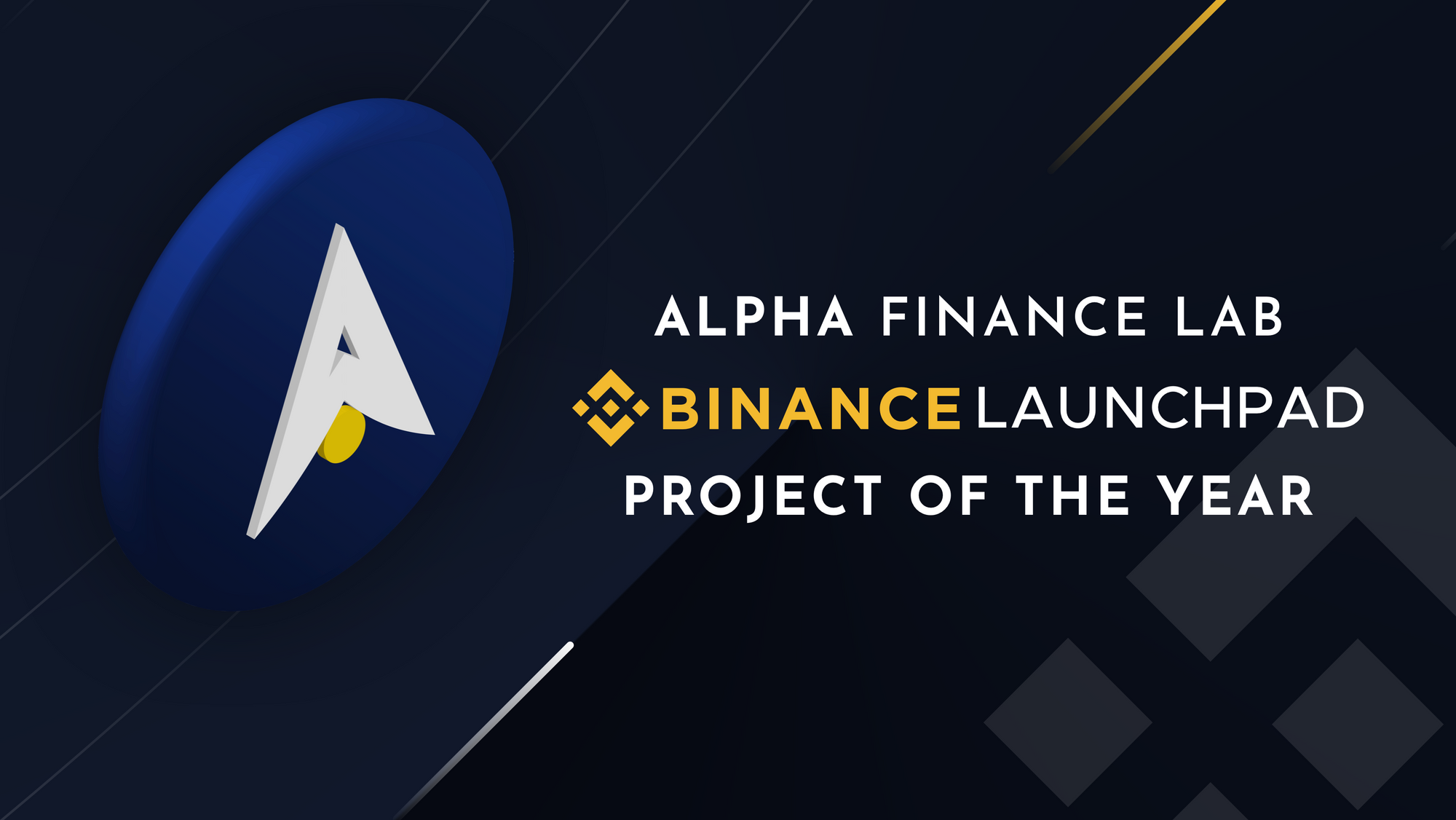 Alpha Finance Lab Won Binance Launchpad Project of the Year Awards 2021